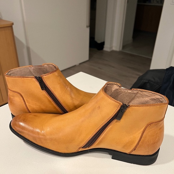 Adolfo | Shoes | Adolfo Mens Leather Zip Ankle Boots Camelbrown | Poshmark